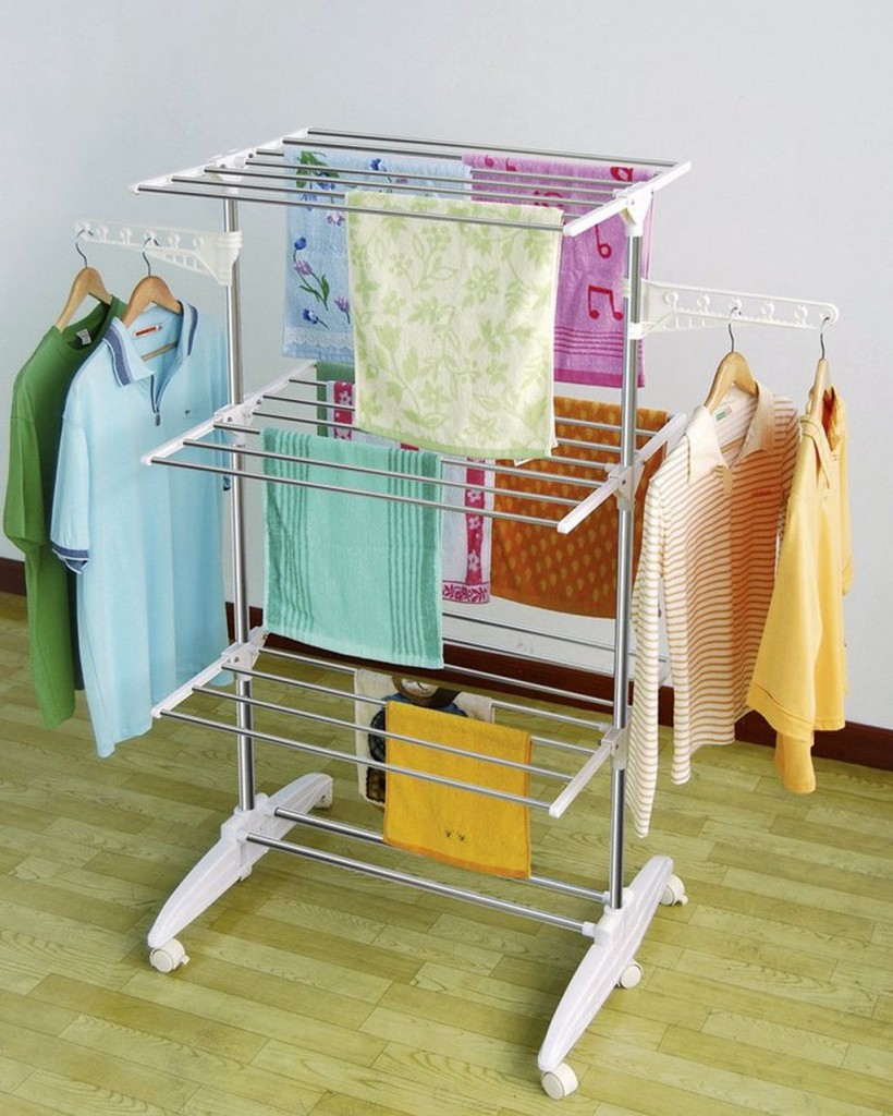 laundry room clothes hanger racks designs
