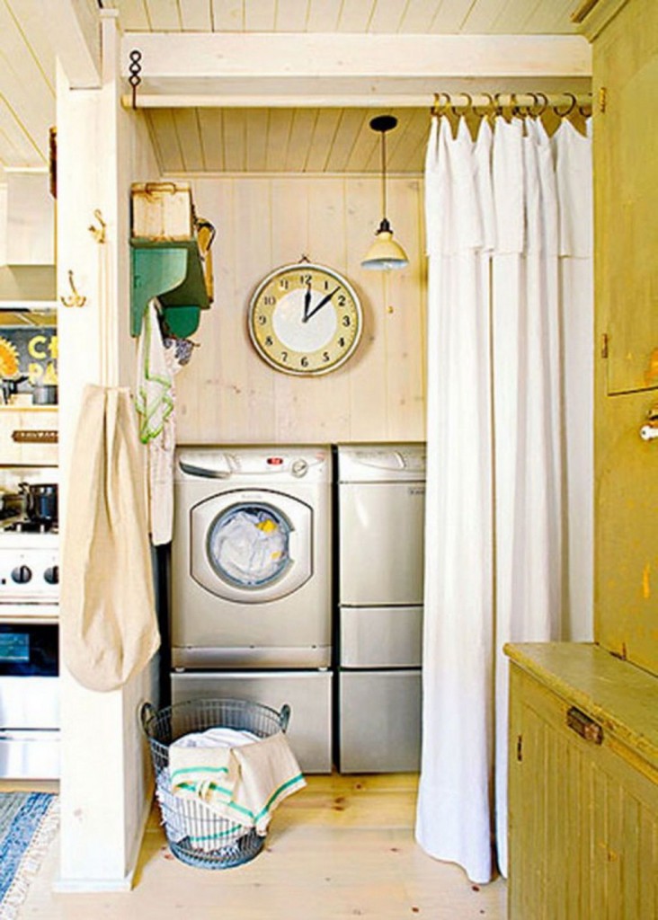 easy and simple small laundry room storage solutions