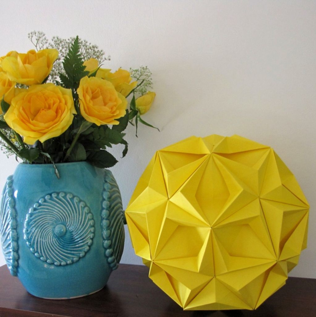 origami flower diy bedroom art