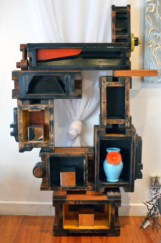 steampunk style vintage industrial bookcase designs