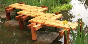 simple small zigzag DIY garden bridge without railings for nice little ...